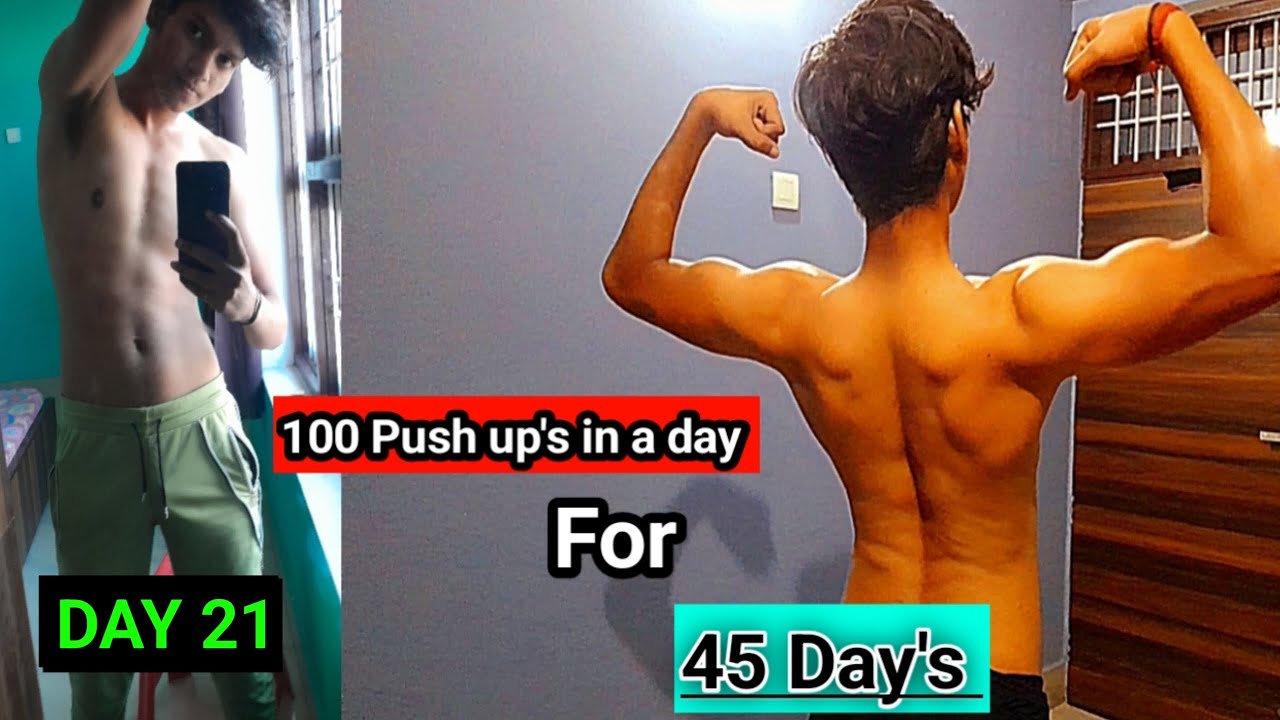 100 Push-up's in a day for 45 Day's | Day 21 चौकाने वाले रिजल्ट 😨 - YouTube