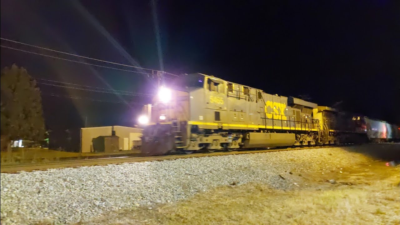 CSX M491 headed Eastbound @ stallings NC with CSXT 5465 in the lead 6 ...