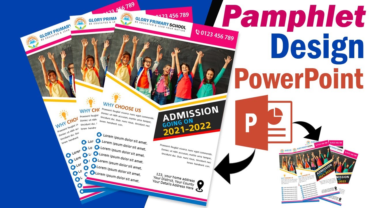 Pamphlet Design in PowerPoint Tutorial || Printable Pamphlet Design ...