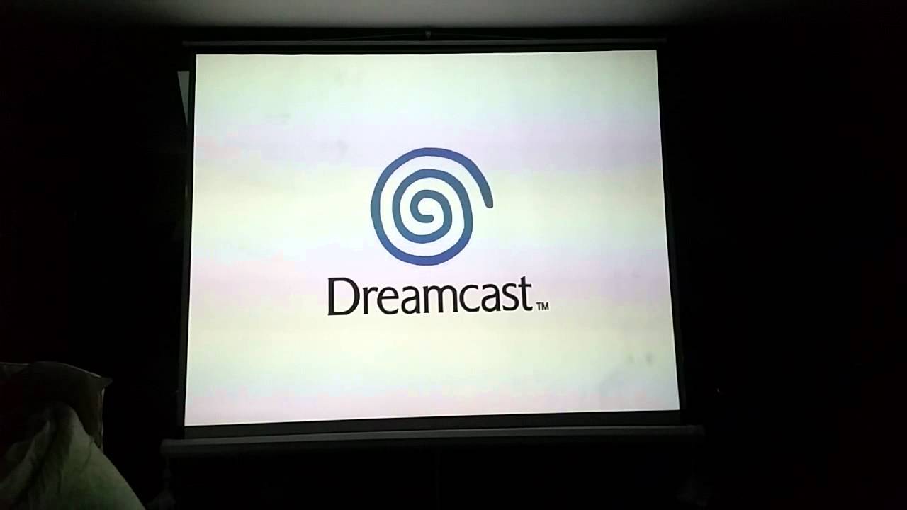 Sega Dreamcast boot logo on 100" projector screen - YouTube