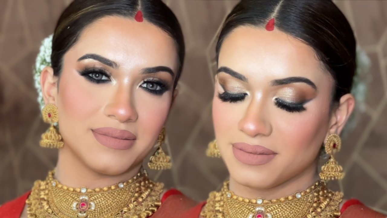 How to do RECEPTION BRIDE look by @Manveenmakeovers | Bold Eyes Makeup ...