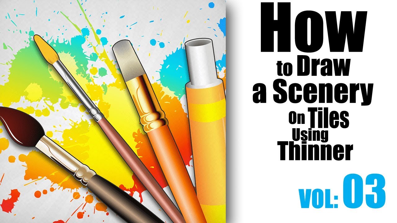 How to Draw a Scenery On Tiles Using Thinner - YouTube