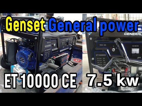 genset general power ET 10000 CE 7.5 Kw - YouTube