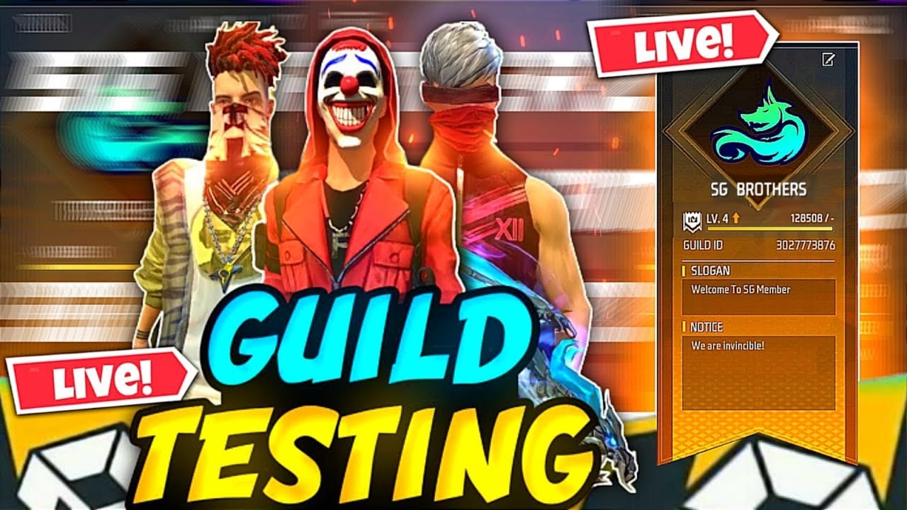 FREE FIRE LIVE GUILD | GUILD TESTING LIVE | GUILD TEST FAIR%100👿 ...