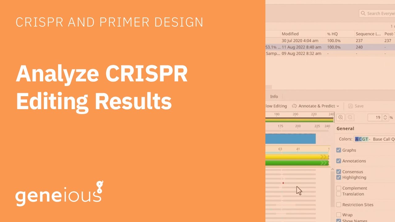 Analyze CRISPR Editing Results with Geneious Prime - YouTube