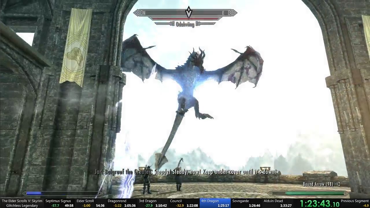 Skyrim legendary difficulty glitchless 1:31:26 speedrun - YouTube