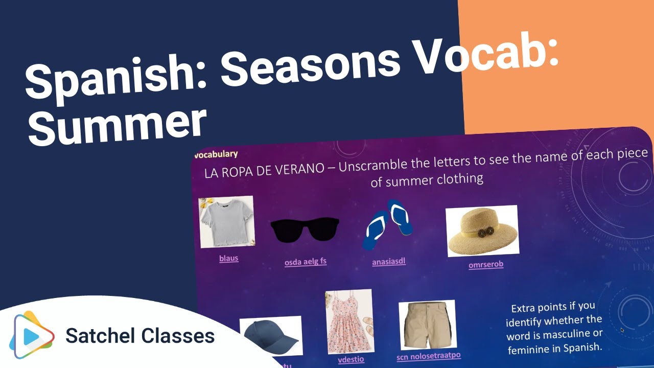 Spanish Seasons Vocab Summer | Spanish | Satchel Classes - YouTube