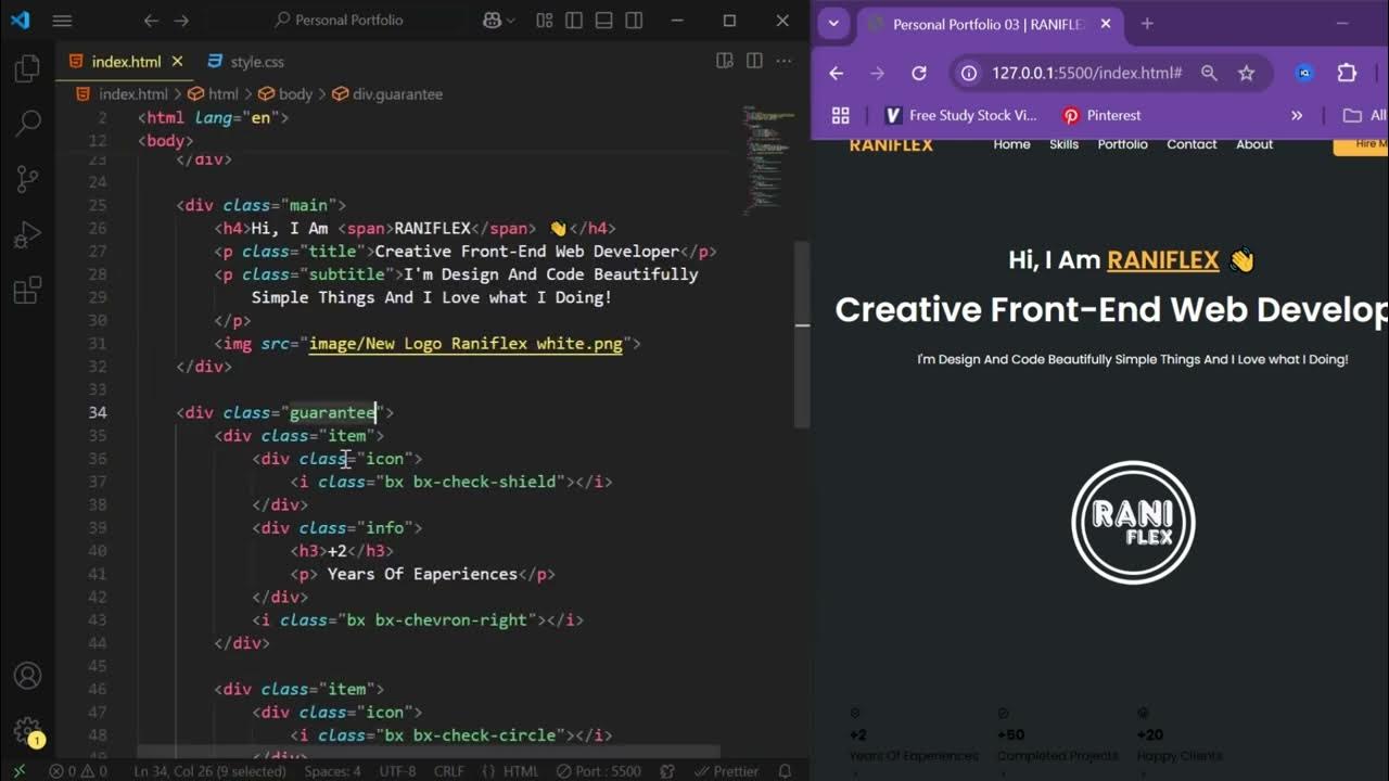 How to create Personal Portfolio using HTML ang CSS | step by step Tutorial #03 - YouTube