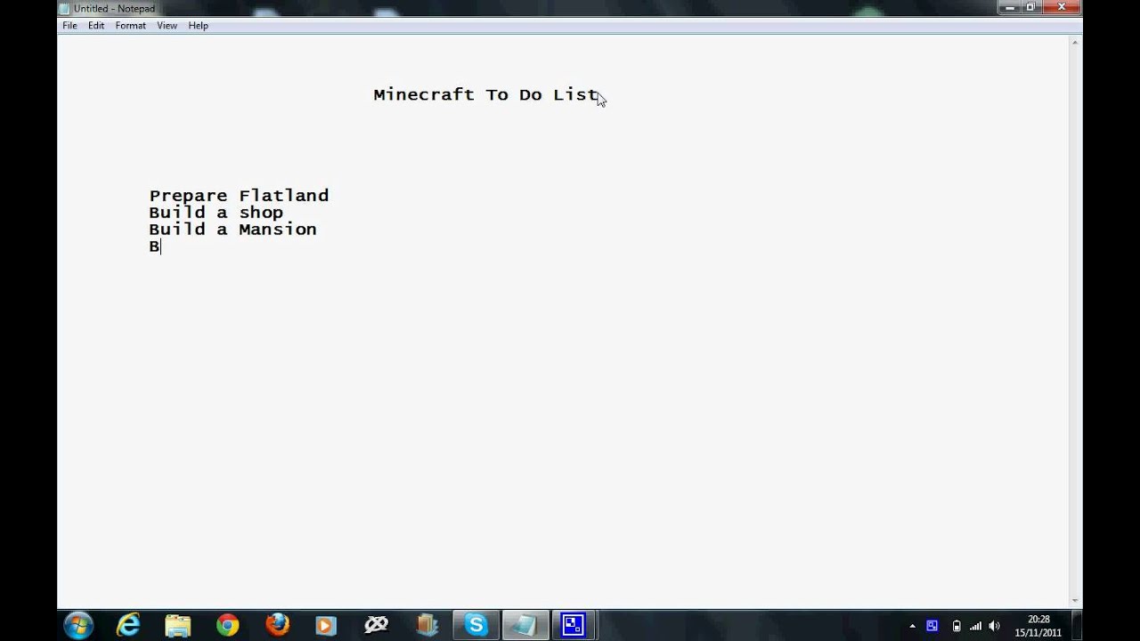 minecraft to do list - YouTube