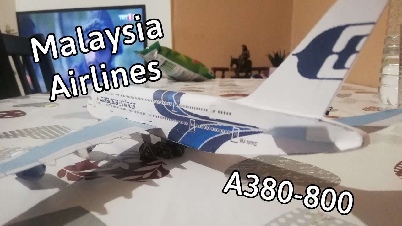 Malaysian airlines a380 airigami stop motion - YouTube