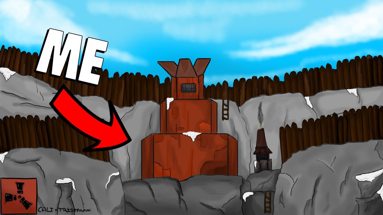 I Built an insane arctic cliff fortress in Rust - YouTube