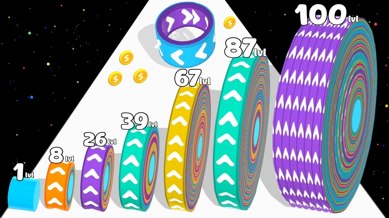 PEEL RUNNER 3D - Level Up Layer Runner Satisfying ASMR Gameplay (Color ...
