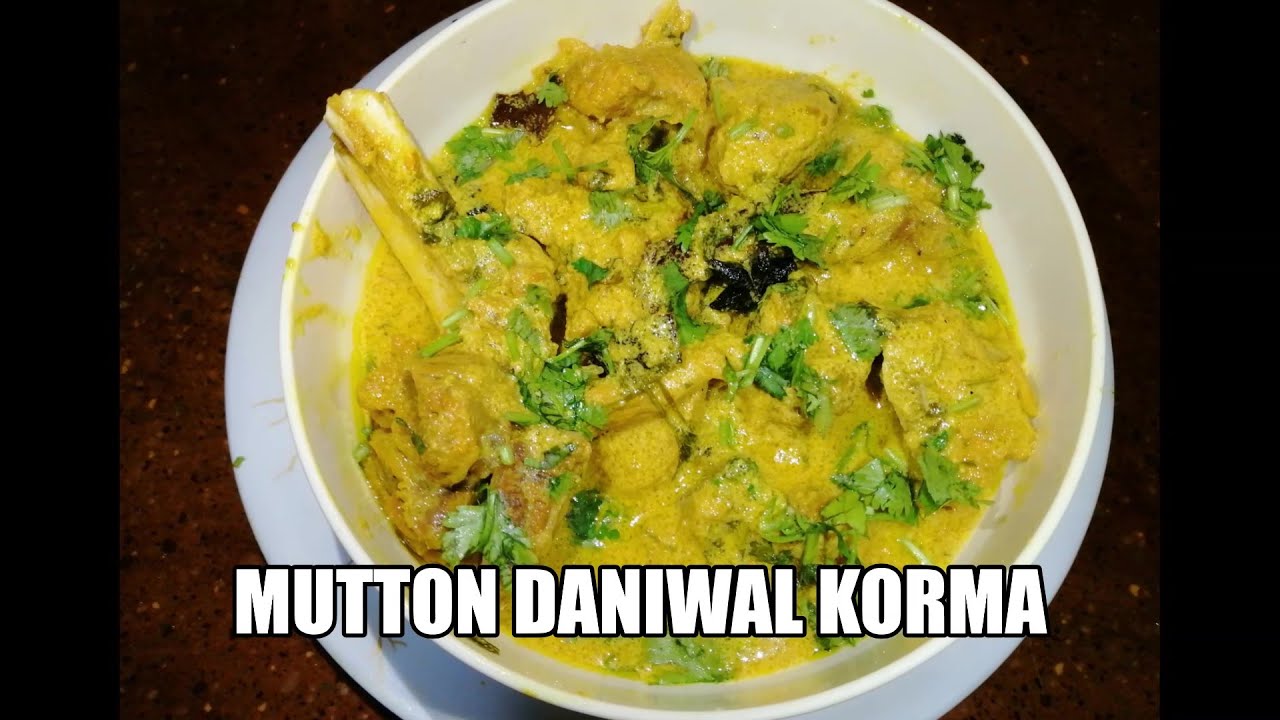 Kashmiri Dhaniwal Korma Recipe | Mutton Dhaniwal Korwa | White Creamy ...