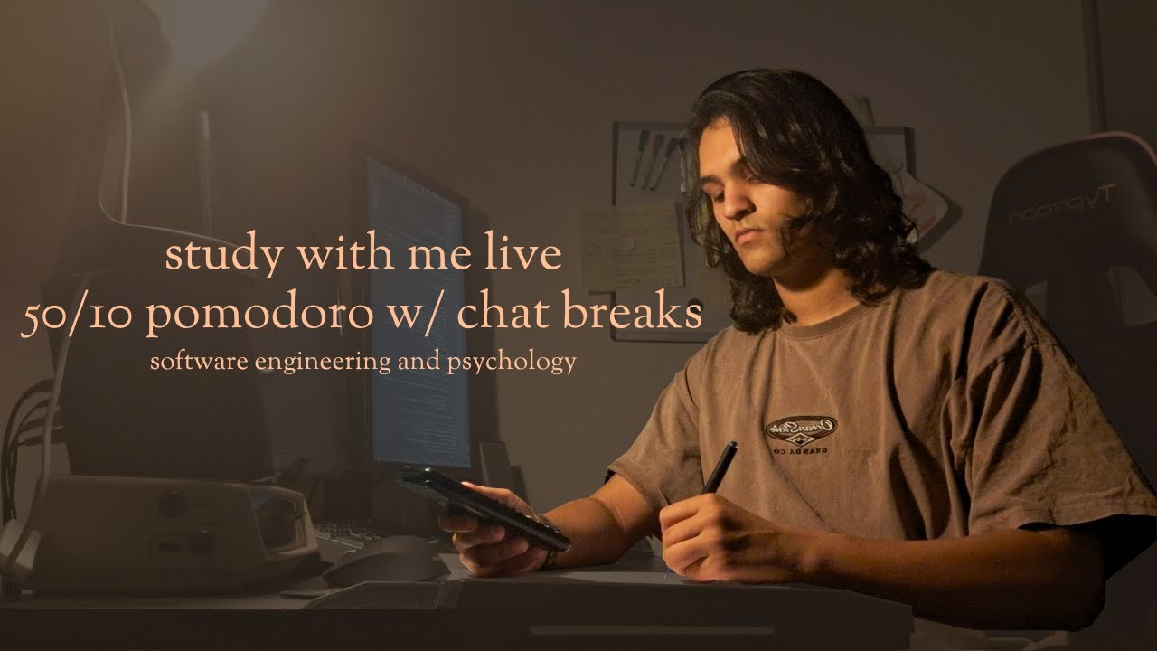 study with me live - pomodoro timer 50/10 3 hours | finals exams week 1 ...