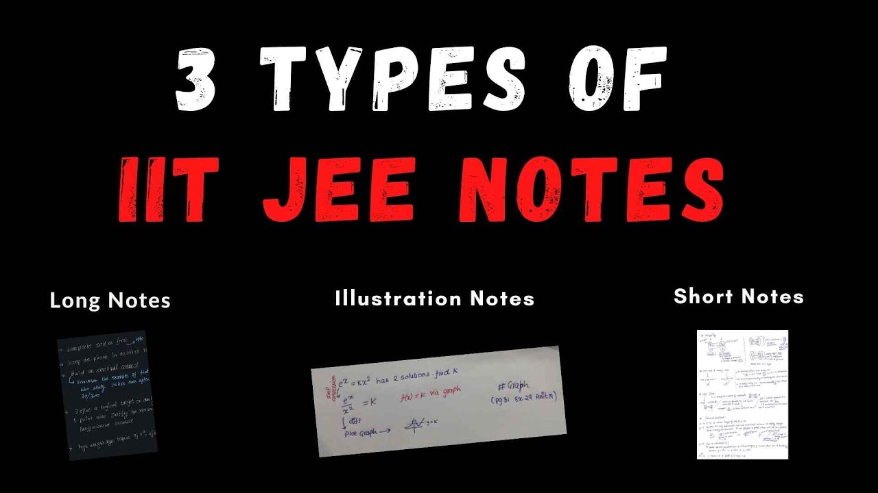 3 Types of IIT - JEE Notes | Long - Short - illustrations #shorts - YouTube