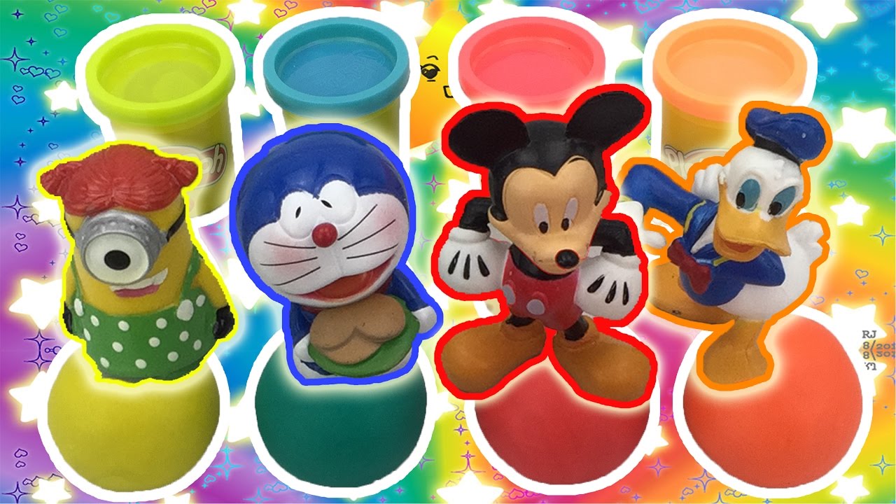 Play Doh Clay Popsicle Donald Duck Mickey Mouse Minion Doraemon Learn ...