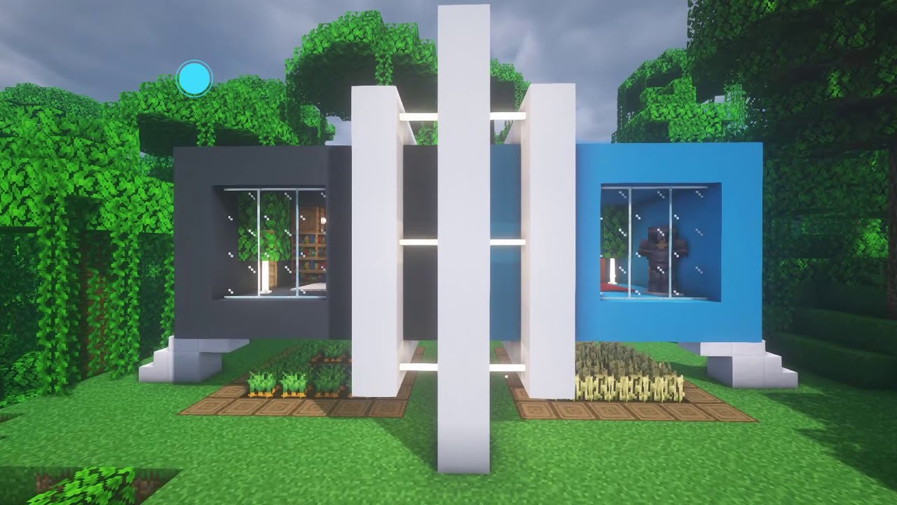 Minecraft: Modern / Sci-fi House Tutorial | How to Build an EASY Futuristic Starter Concrete ...