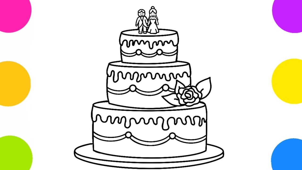 How to draw a wedding cake - Drawing for kids - YouTube