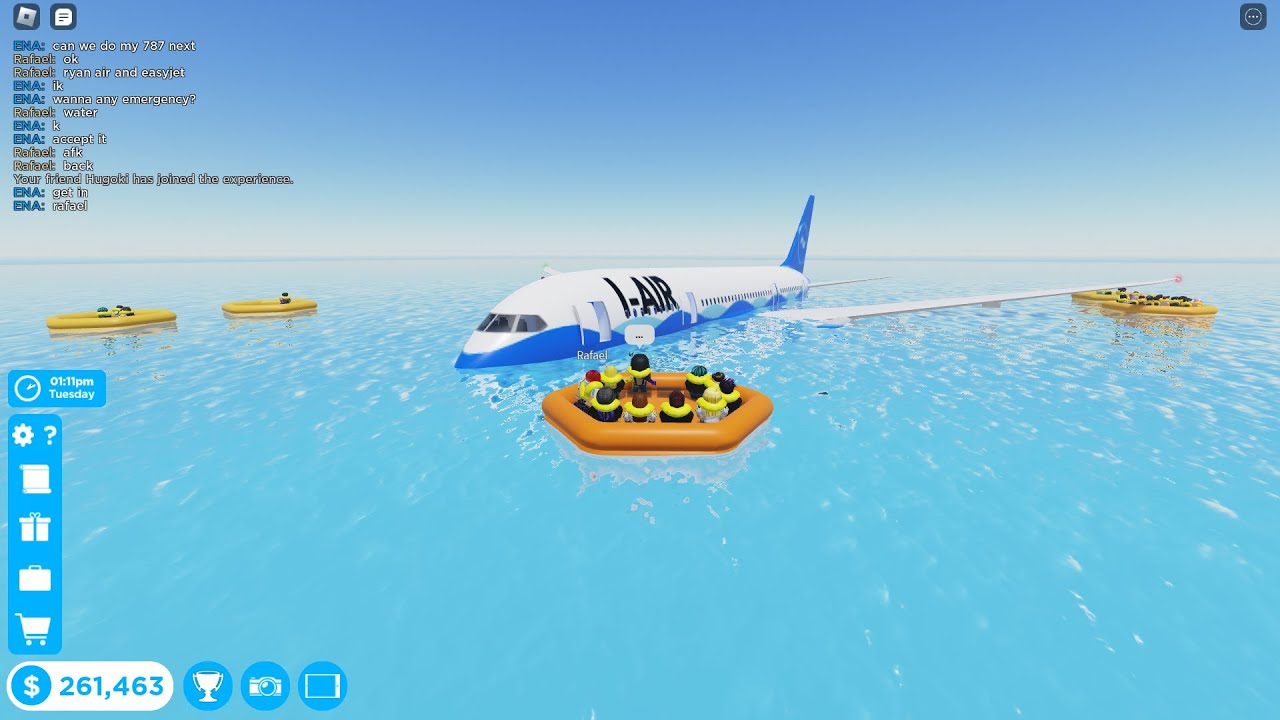 Roblox Cabin Crew Simulator | B787 | Water Landing (with my friend ...