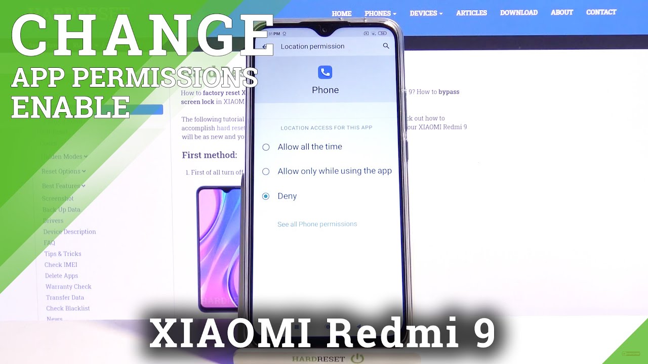 How to Manage App Permission in XIAOMI Redmi 9 – App Manager - YouTube