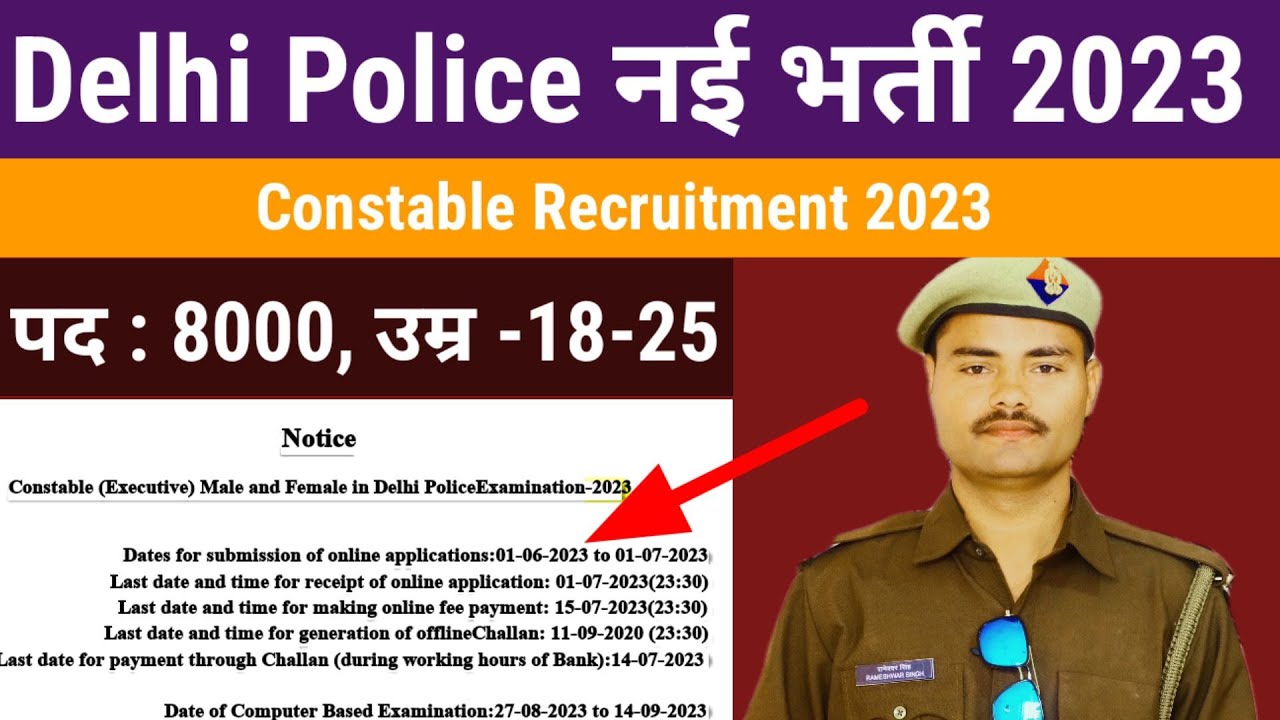 Delhi Police Constable Recruitment 2023 | Delhi Police New Vacancy ...