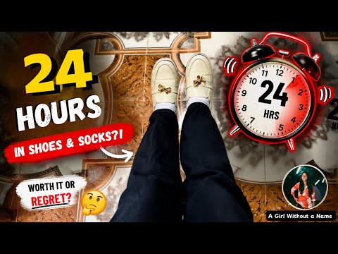 24 Hours Wearing Shoes & Socks Challenge 😳 #shoes #challenge