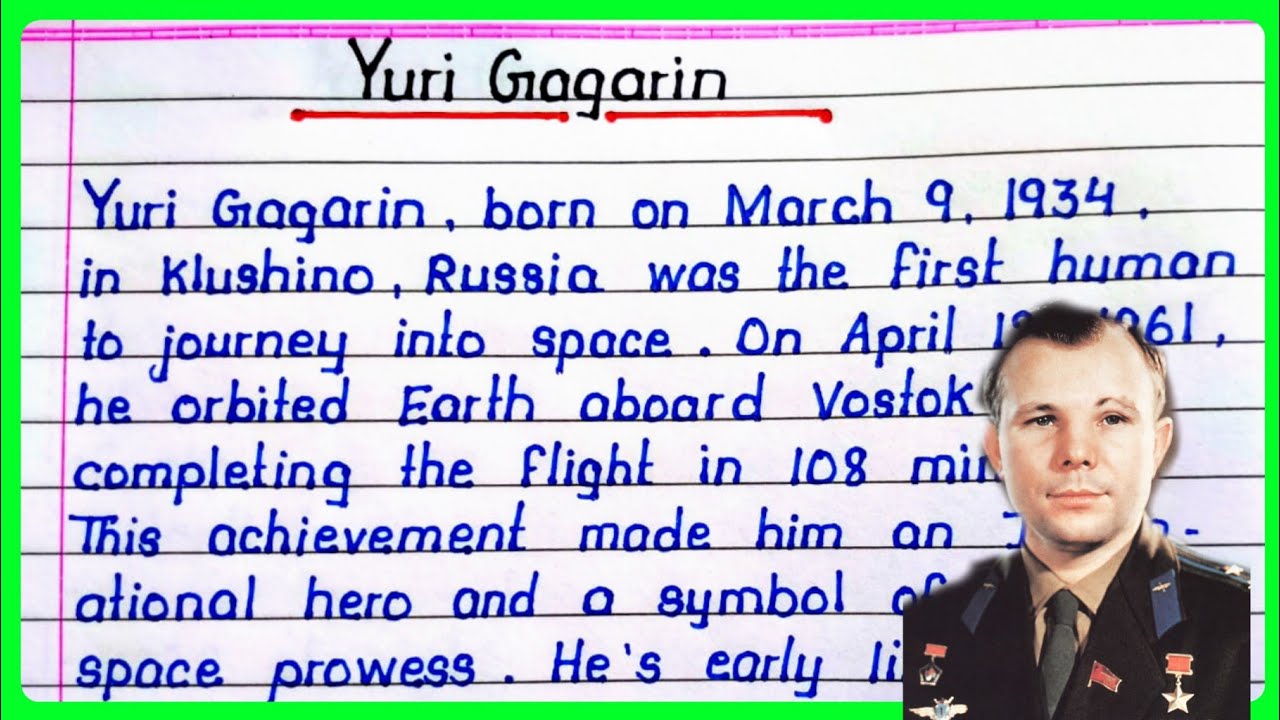 Essay on Yuri Gagarin in English | Yuri Gagarin Essay in English ...