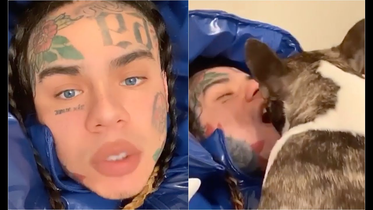 6ix9ine Wears Lipstick, Kisses Dog In Mouth, Announces Album Pushed ...