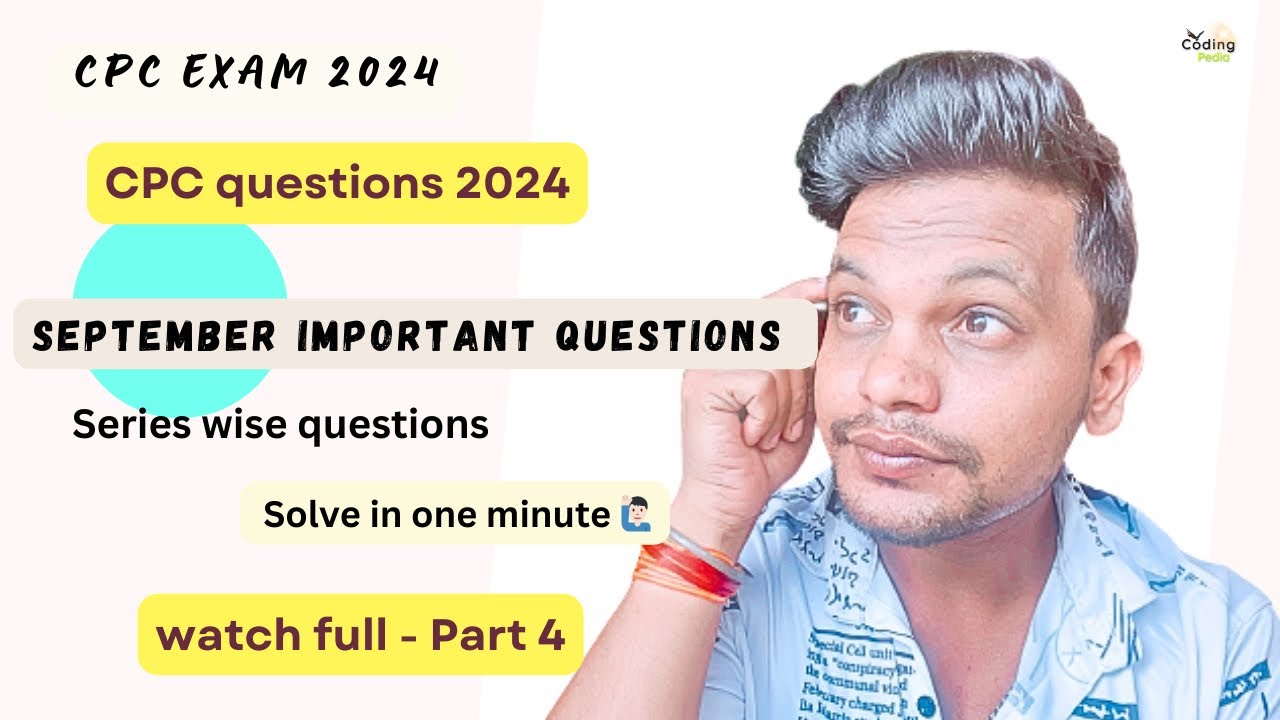 CPC exam 2024 ll September month questions ll Part 4 #cpc #cpcexam # ...