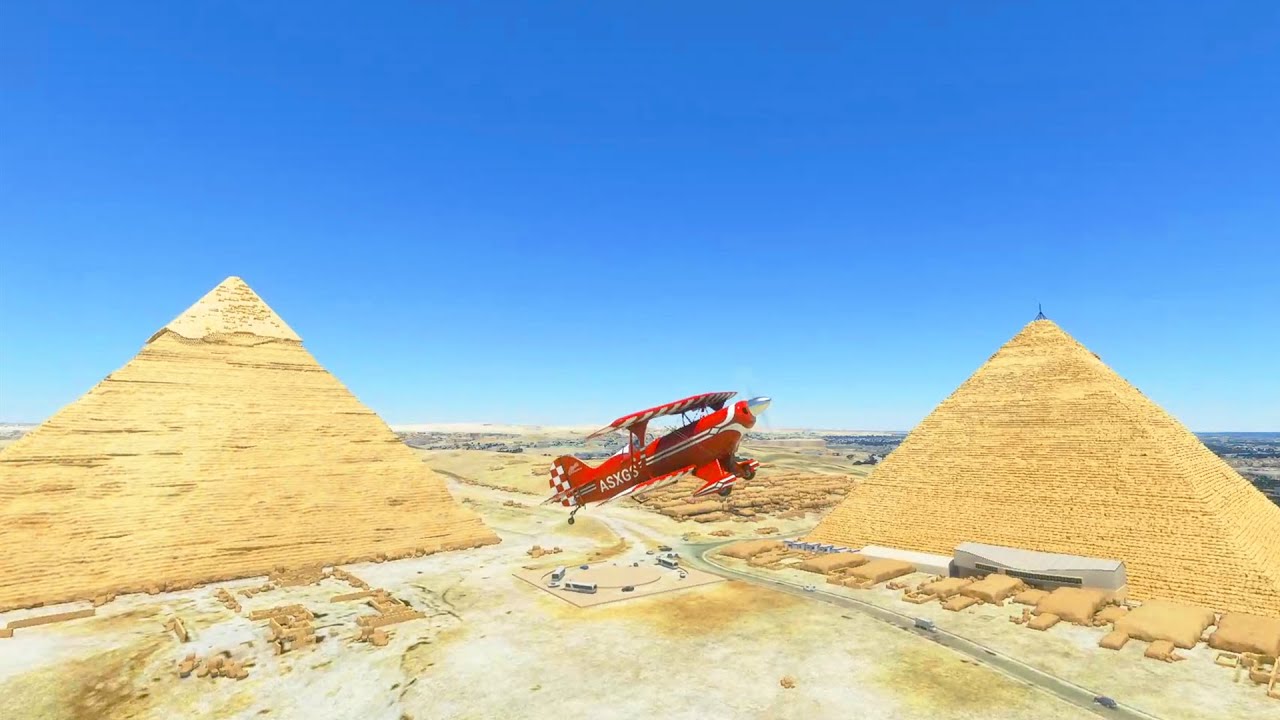 CRAZY STUNT FLYING - Great Pyramids of Egypt in Stunt Biplane - World ...
