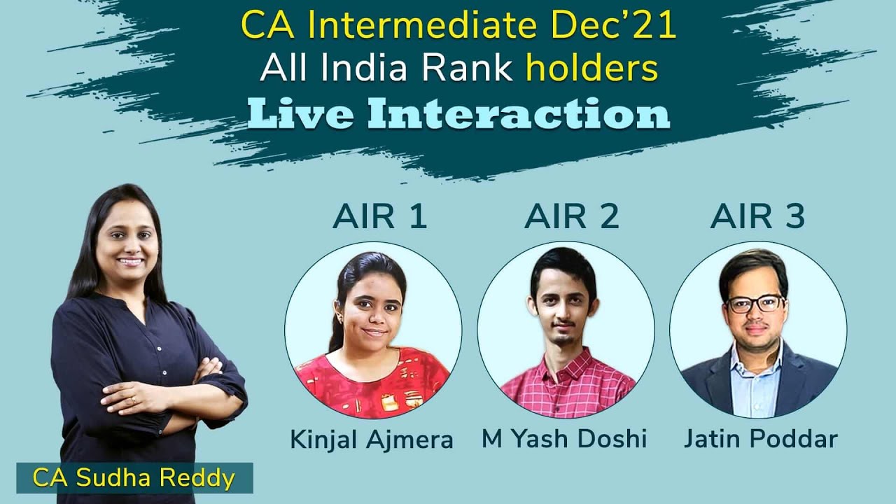 CA Inter | Dec-21 | Air 1,2 & 3 Interview - YouTube