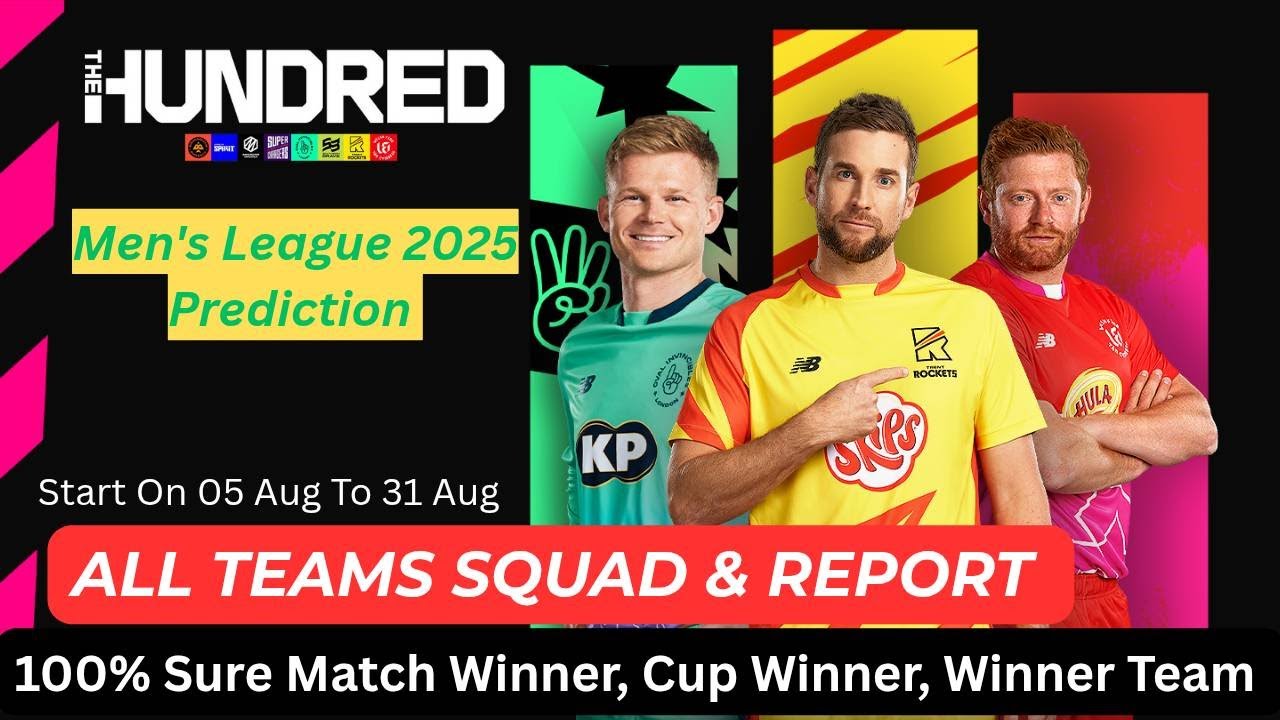 The Hundred Men’s League 2025 Prediction 💯 | All Teams Full Analysis ...