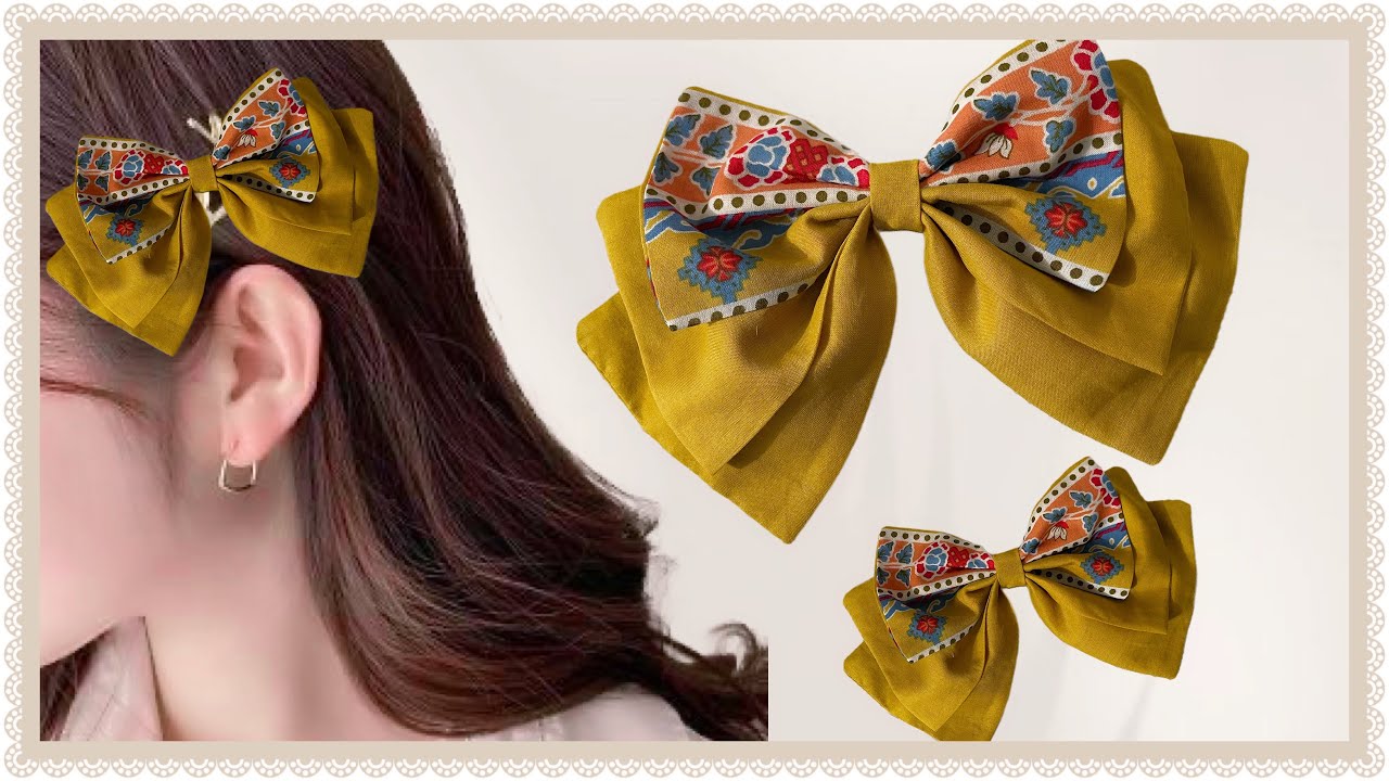 Three layers bow/Hair bow tutorial/How to make bow hair clip/#1 ...