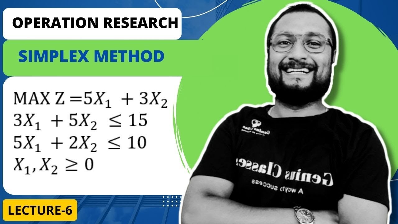 Simplex Method Maximization Problem Engineering Mathematics Operation Research Lec 6
