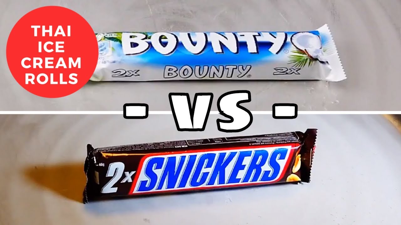 THAI ICE CREAM ROLLS - Bounty Style vs Snickers Style 🇹🇭 - YouTube