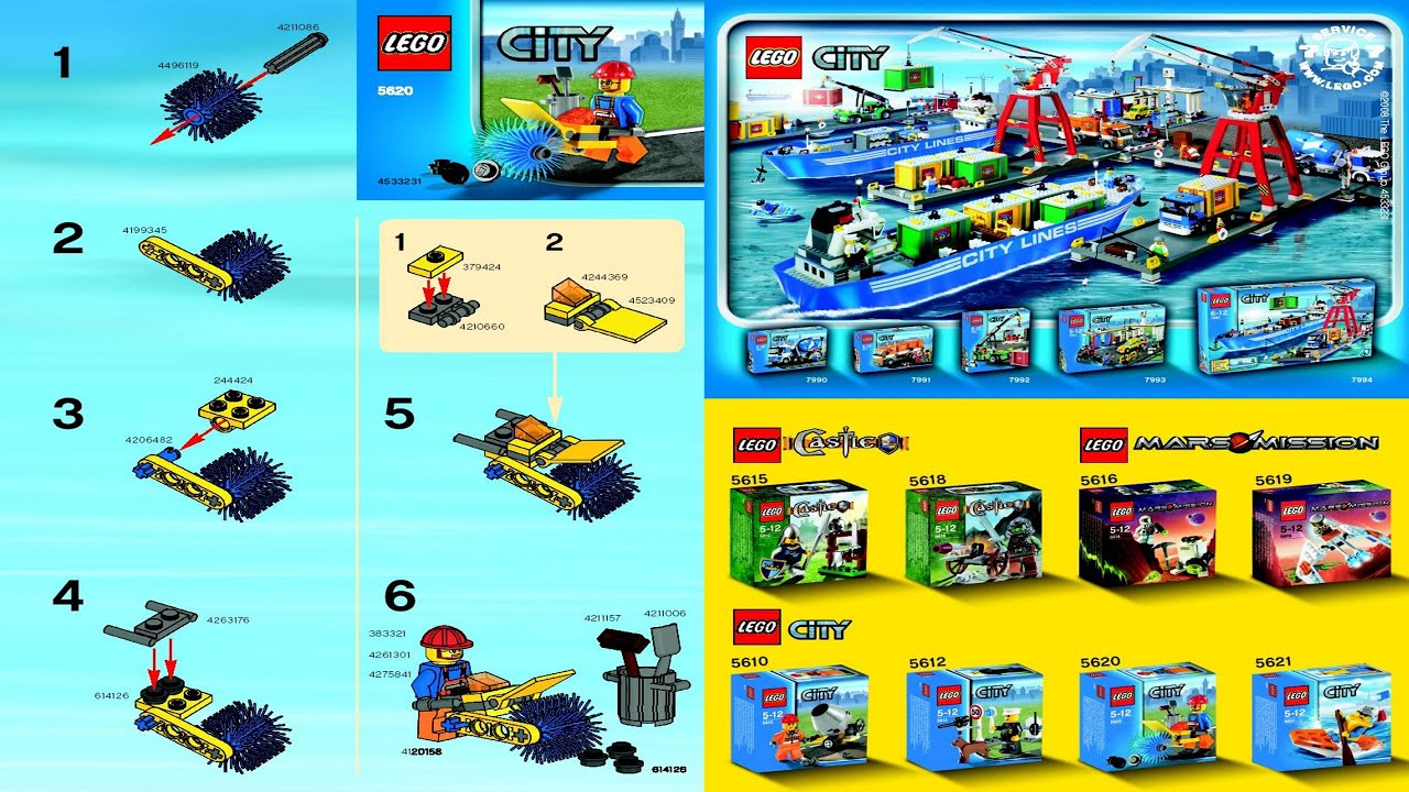 LEGO instructions - City - Construction - 5620 - Street Cleaner - YouTube