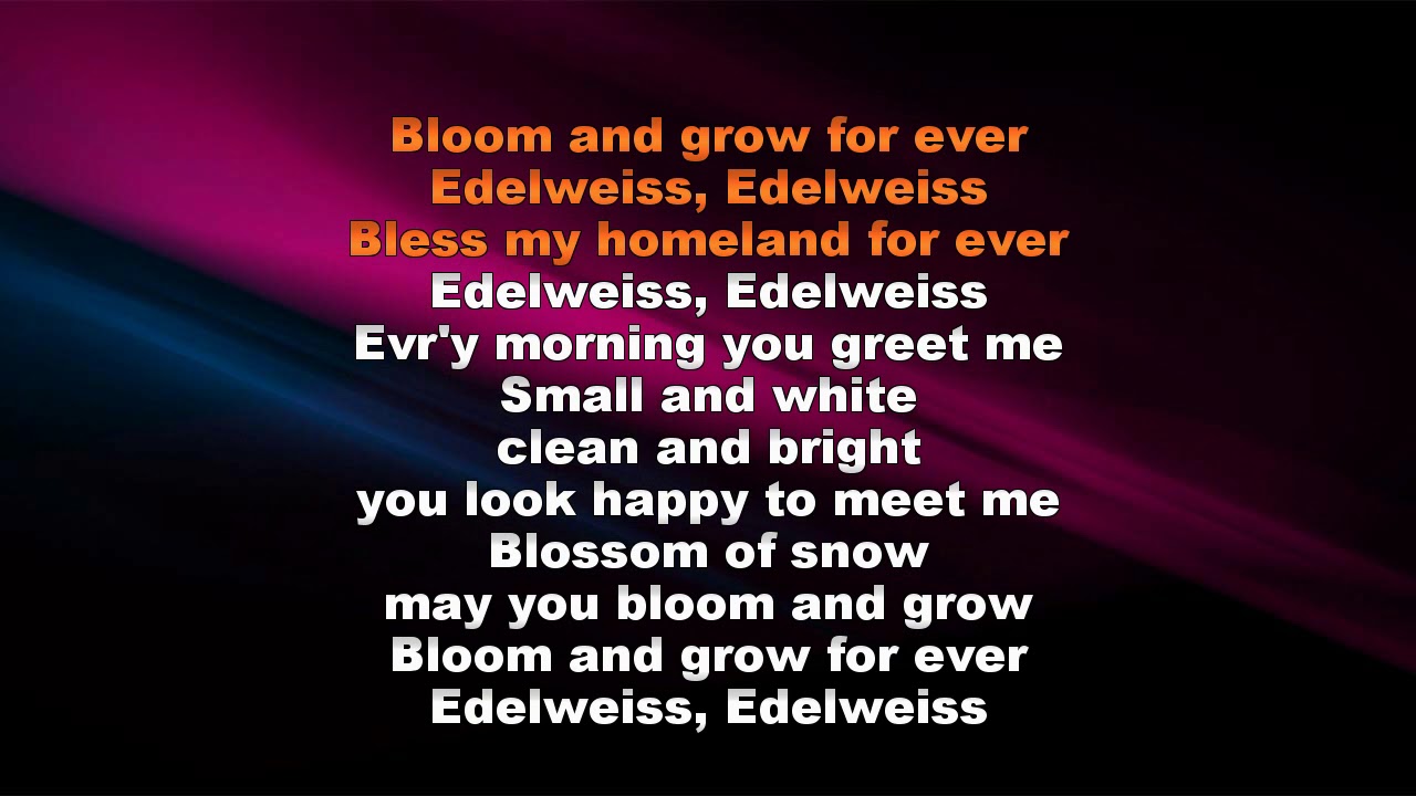 The Sound Of Music Edelweiss - YouTube