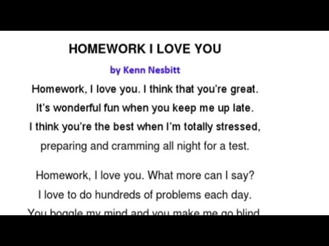 homework i love you poem | #kidspoem #recitingpoems #poem #englishpoem ...