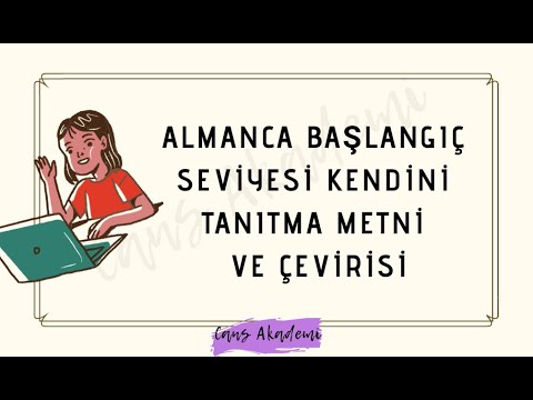 Almanca - Türkçe Çeviri Metinleri A1- 1.Ders  Kendini Tanıtma