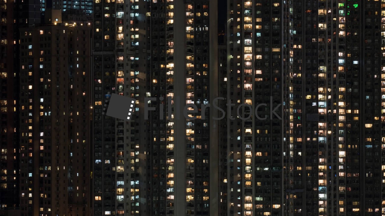Timelapse of window lights in high-rise apartment block at night - YouTube