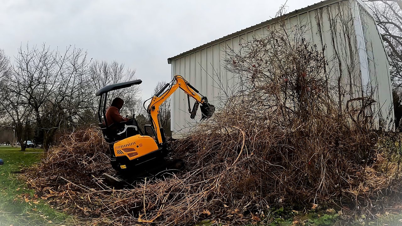 Clean-up job with the CHEAP chinese MINI EXCAVATOR - YouTube