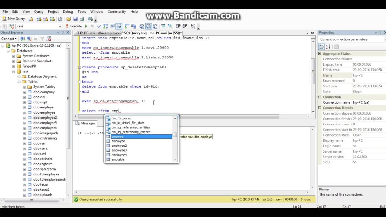 How To Create Stored Procedures In Sql Server In Telugu Youtube