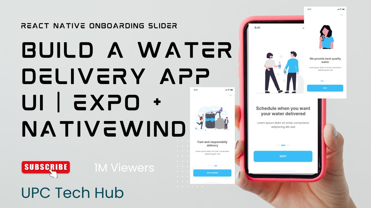 React Native Onboarding Slider Tutorial | Build Water Delivery App UI ...