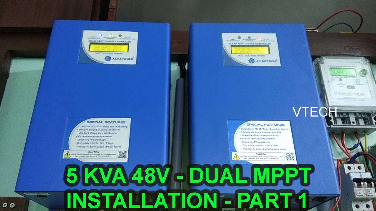 5kva 48v inverter Installation | Dual MPPT connection | 5kva ...