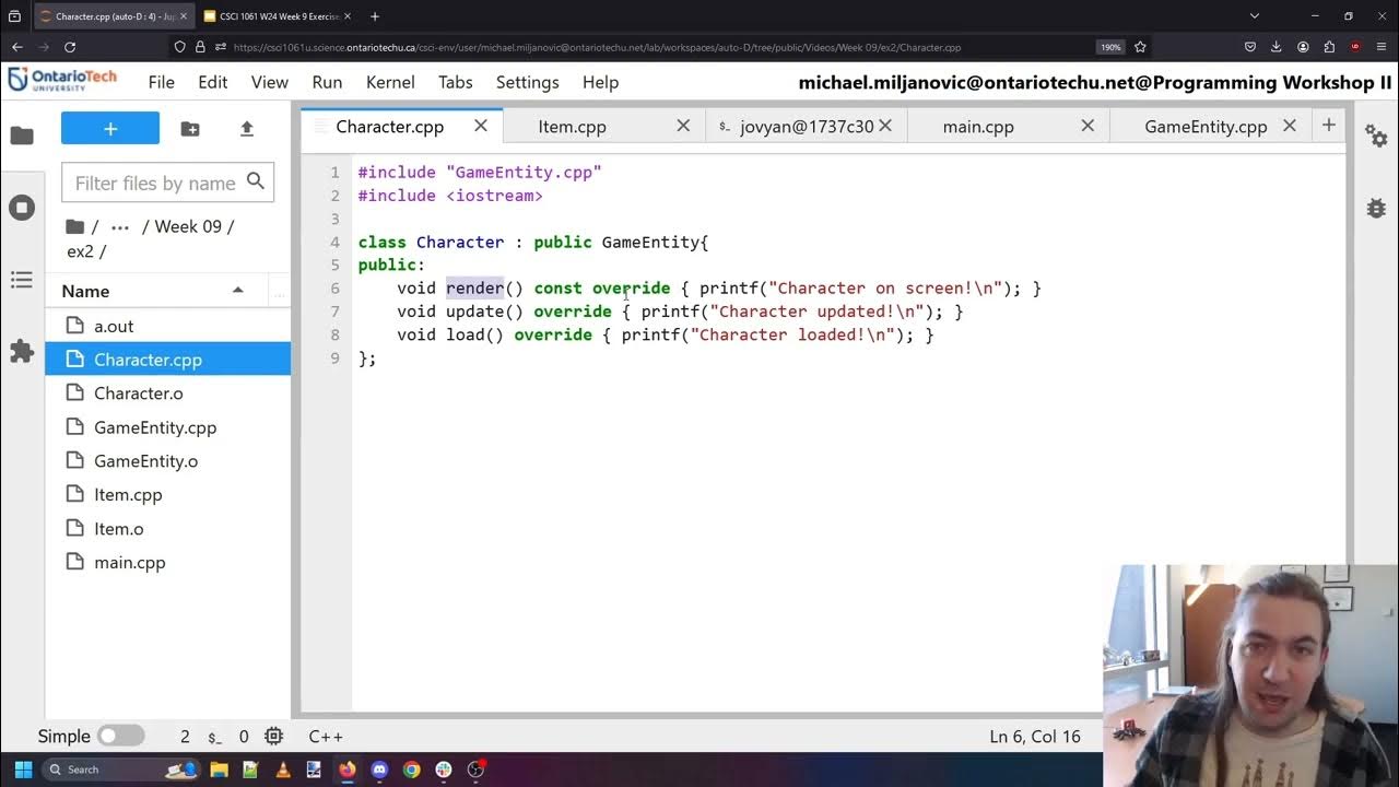 CSCI 1061 Week 9 - Abstract Classes and Virtual Functions - YouTube