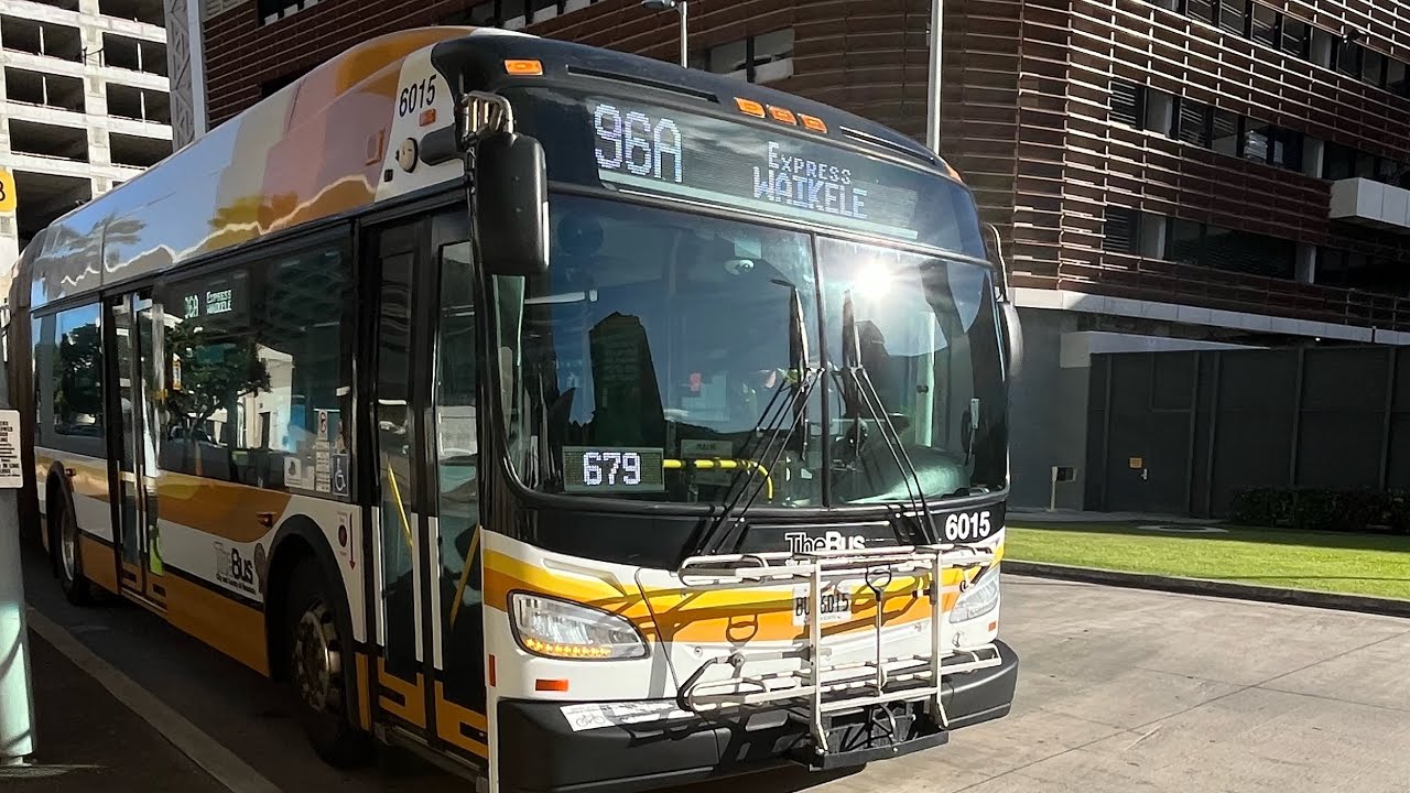 TheBus Honolulu Bus 6015 XD60 Route 96A Express Waikele - YouTube