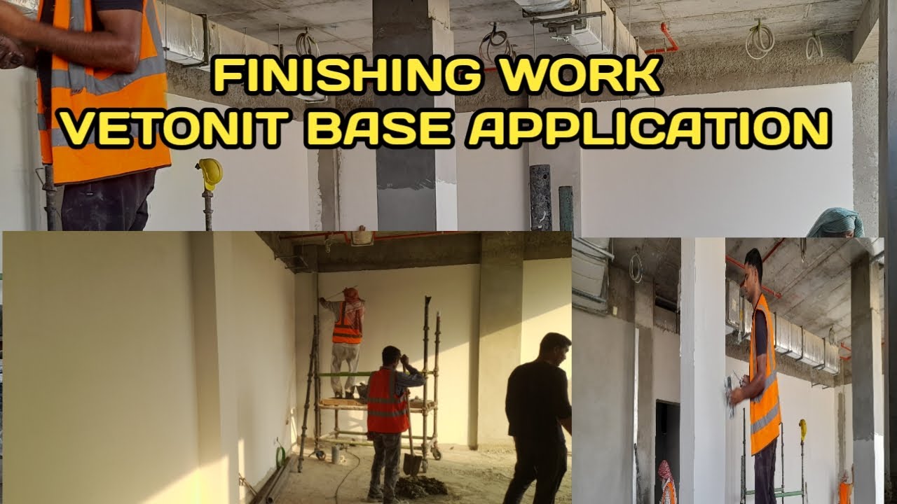 finishing work in wall using vetonit base or sim coat - YouTube