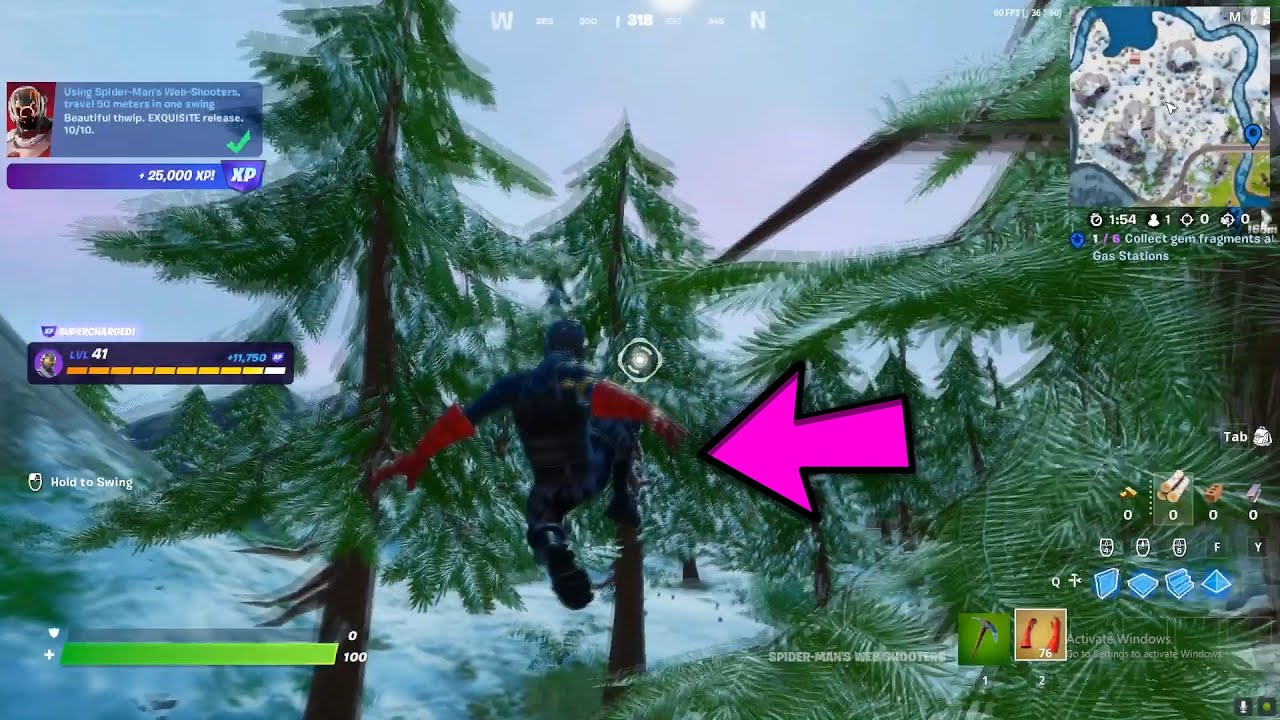 Swing 10 times using the Spider-Verse Web Shooters before landing - YouTube