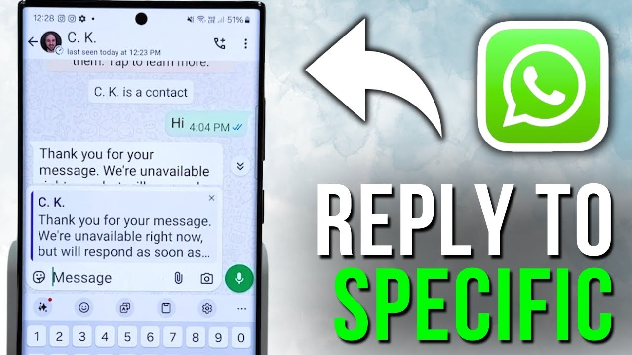 How To Reply To Specific Messages On WhatsApp - YouTube