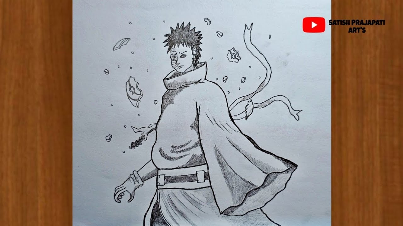Obito Uchiha Drawing || Obito Mask Destroyed Drawing || Drawing for ...